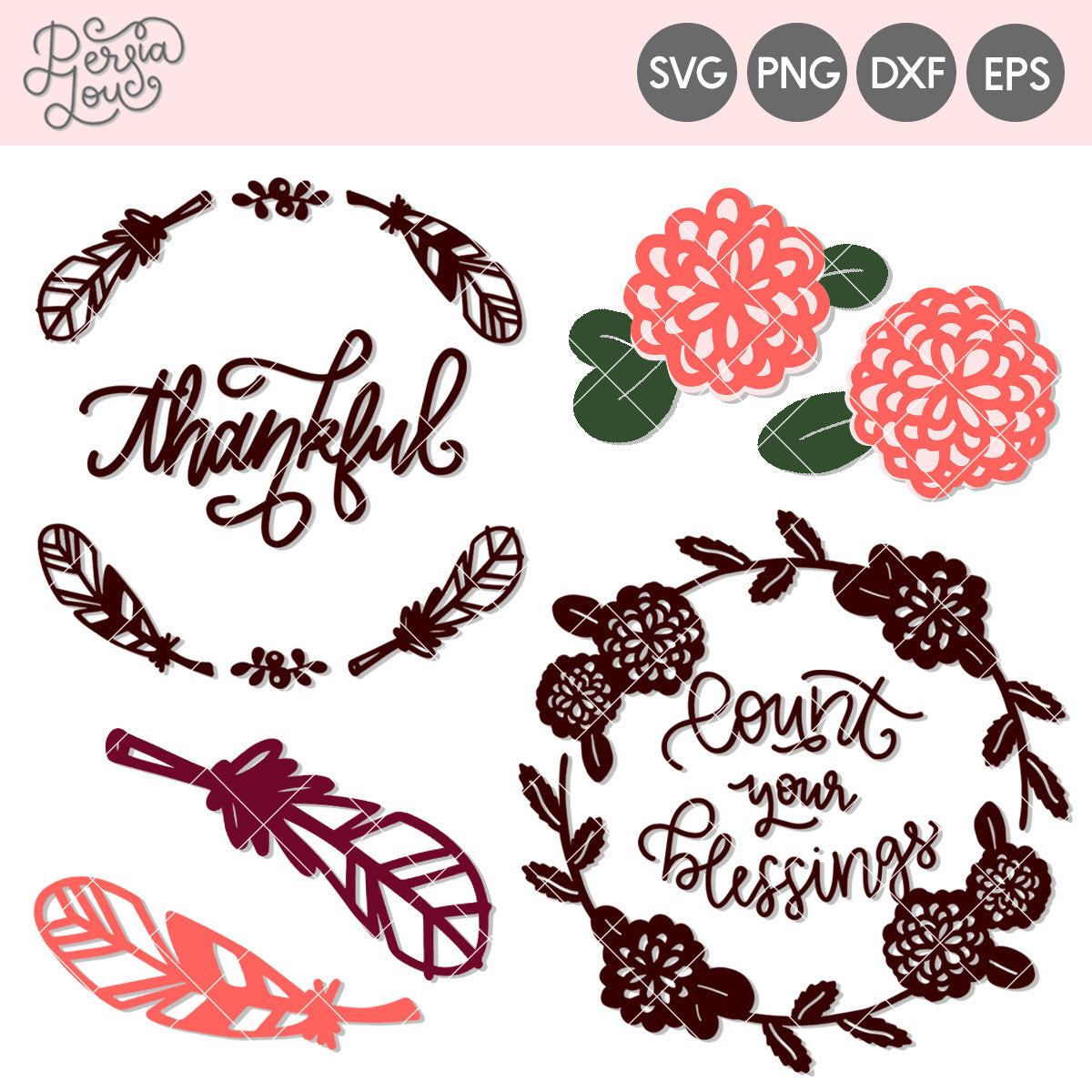 Thanksgiving Wreaths Cut File Mini Bundle – Persia Lou