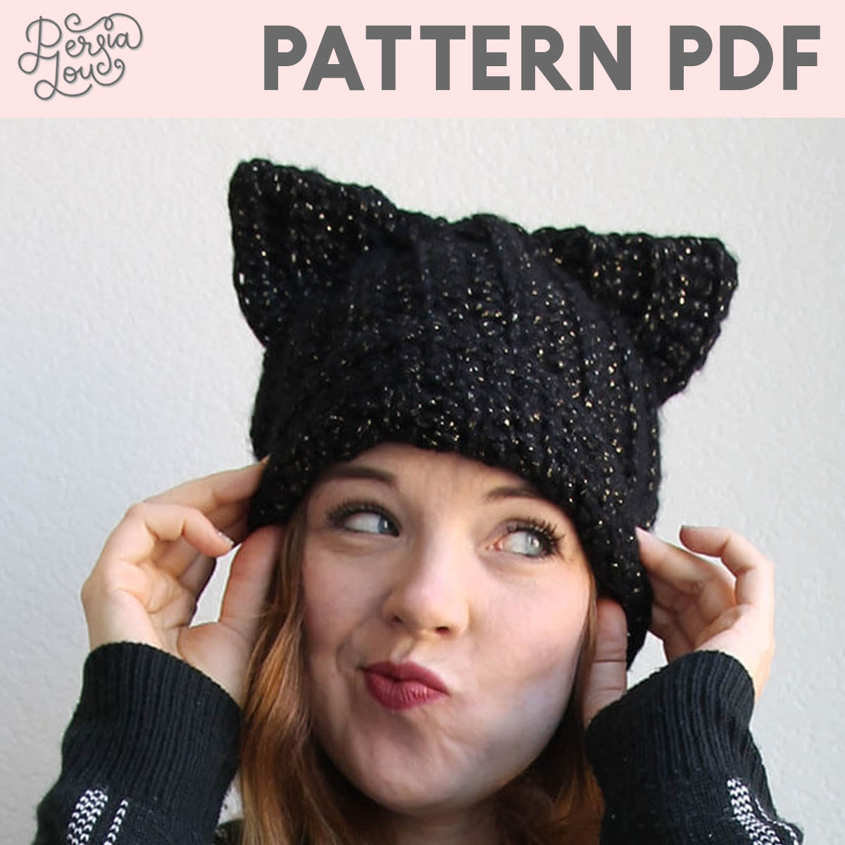 Black Cat Slouch Hat Crochet Pattern PDF – Persia Lou